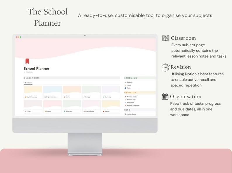 School Planner Notion Template Academic Planner, School Organiser ...