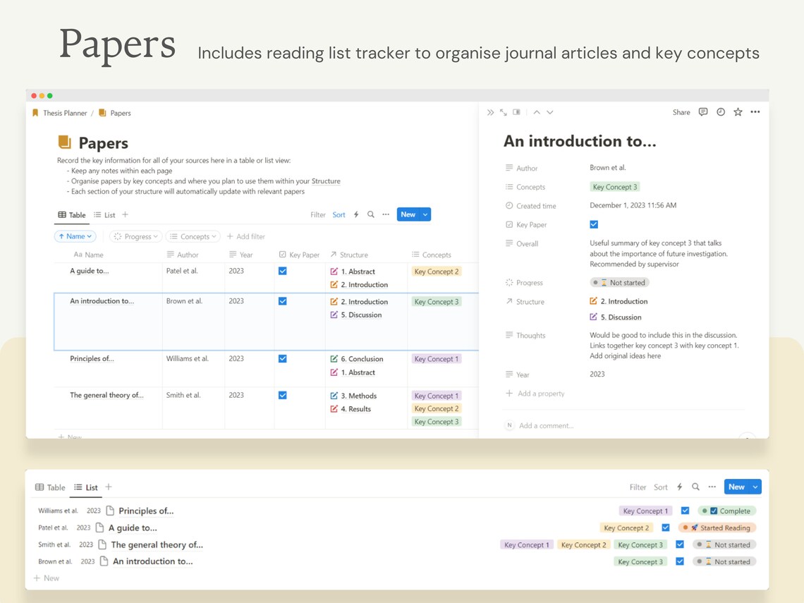 Research Project Planner Notion Template Dissertation Planner, Research ...