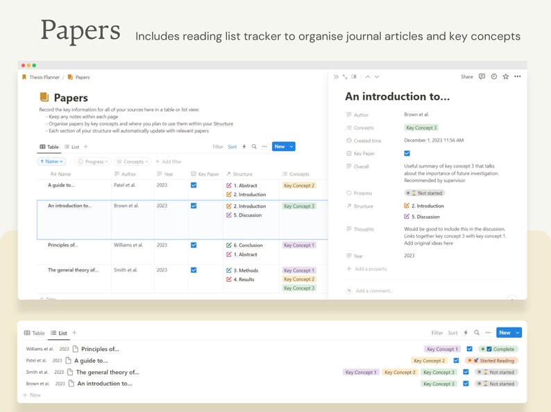 Research Project Planner Notion Template Dissertation Planner, Research ...