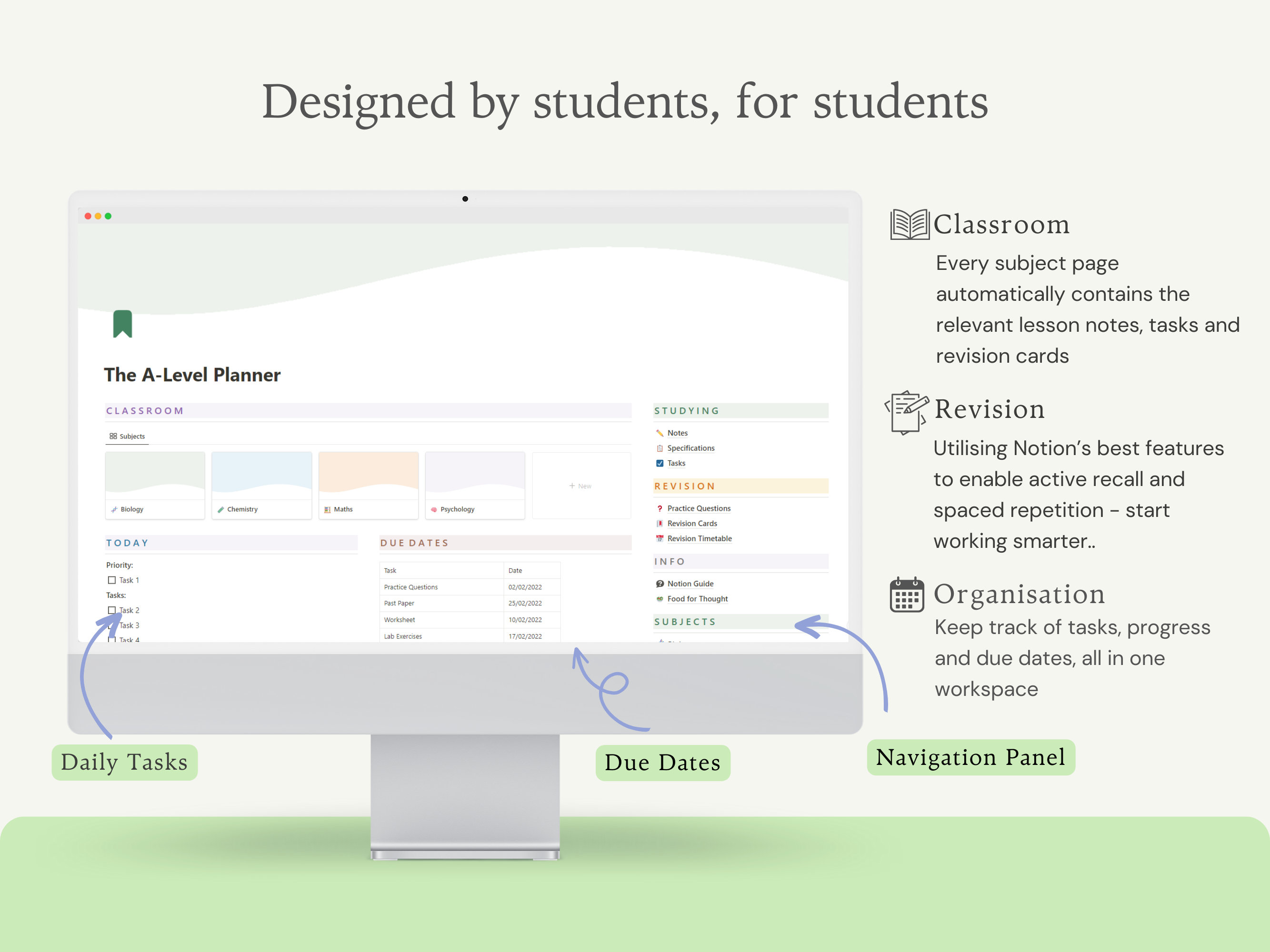A Level Student Notion Template Academic Planner, Sixth Form Organiser ...