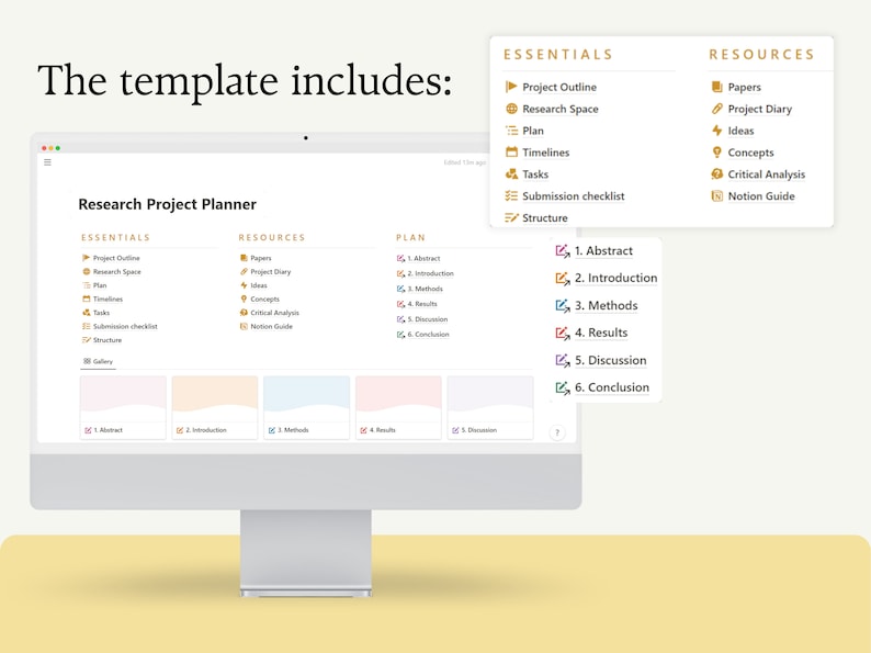 Research Project Planner Notion Template Dissertation Planner, Research ...