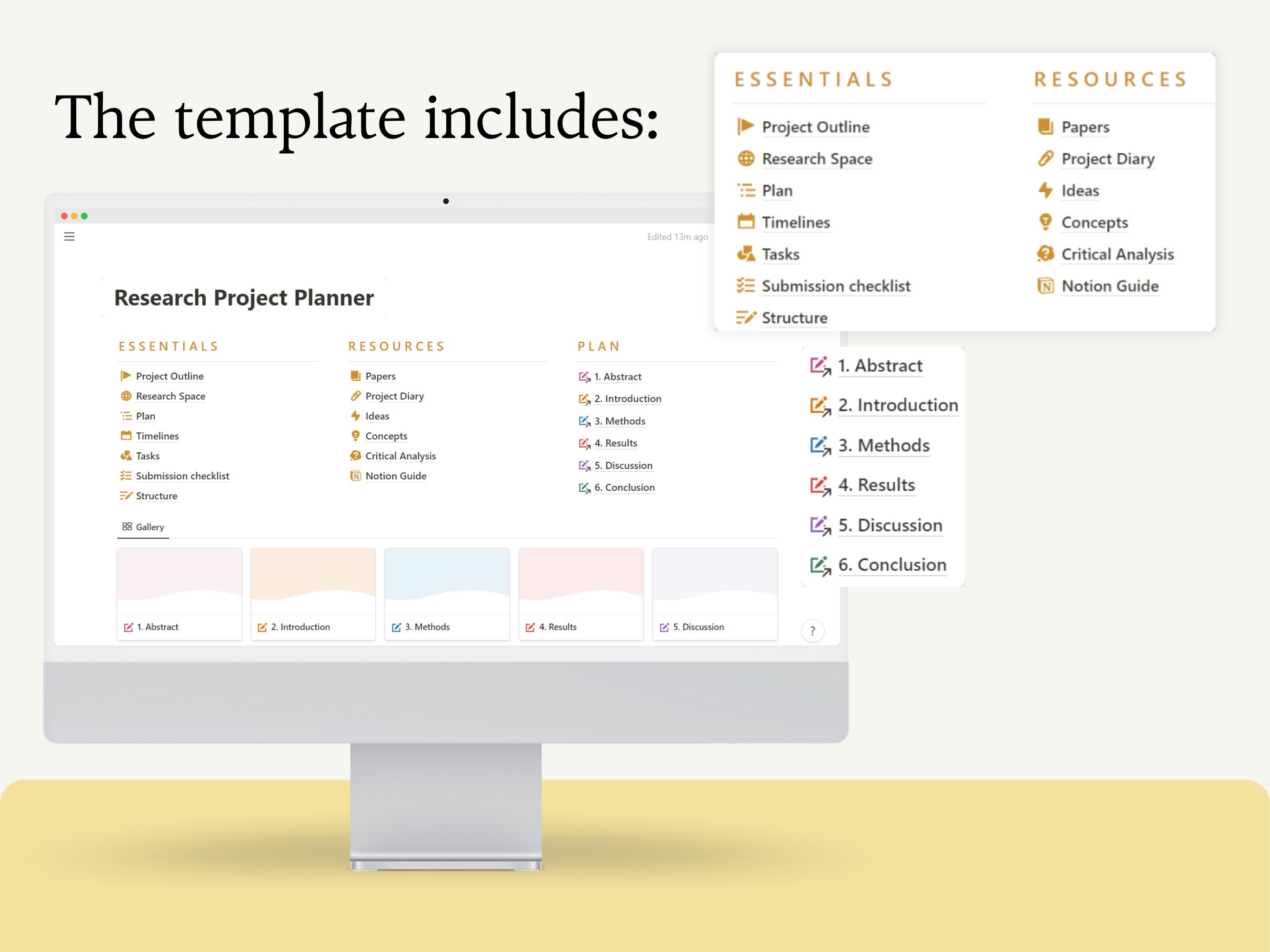 Research Project Planner Notion Template Dissertation Planner, Research ...
