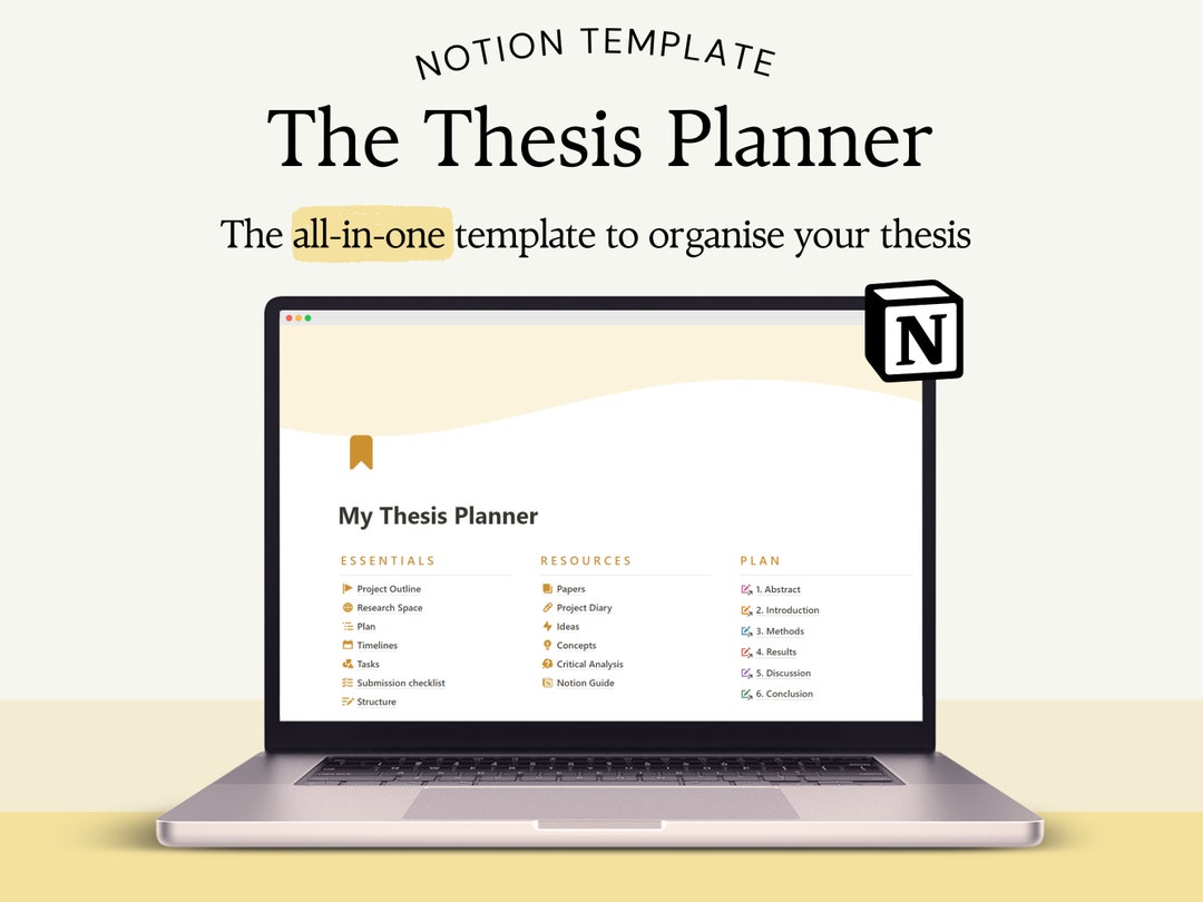 Thesis Planner Notion Template Dissertation Planner - Etsy