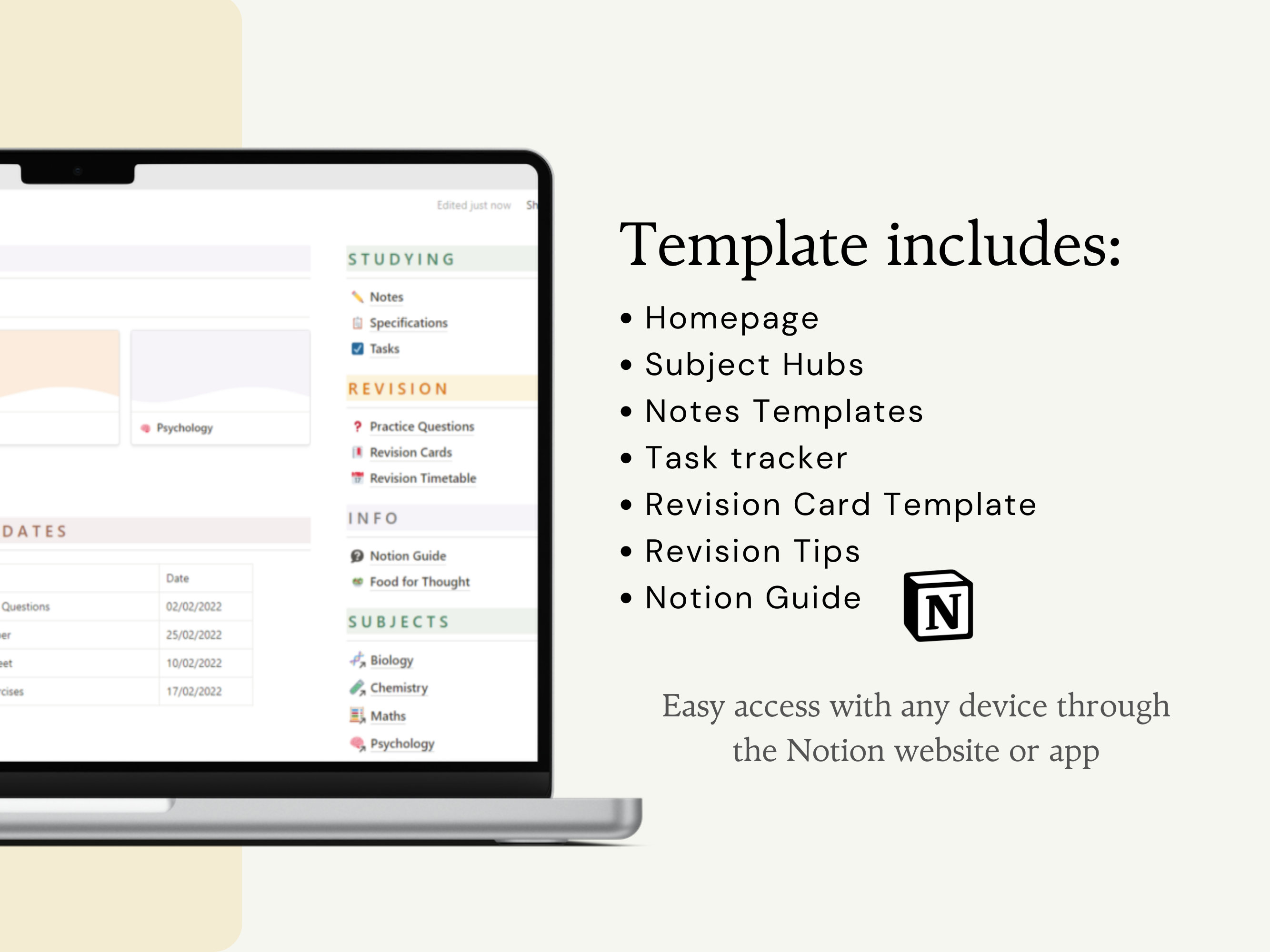 GCSE Student Notion Template Academic Planner, School Organiser ...