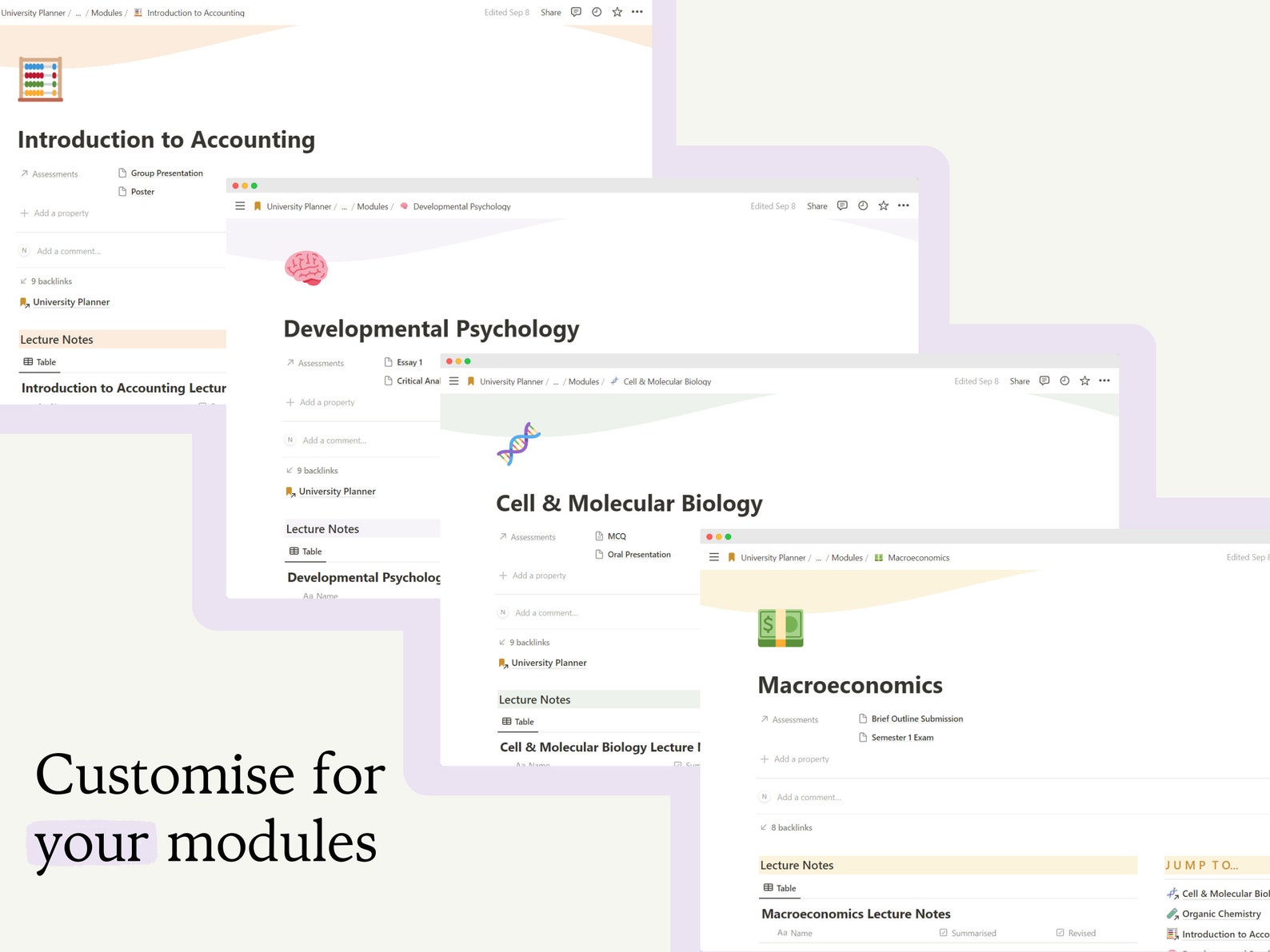 Student Planner Notion Template // Uni Study Organiser Productivity ...