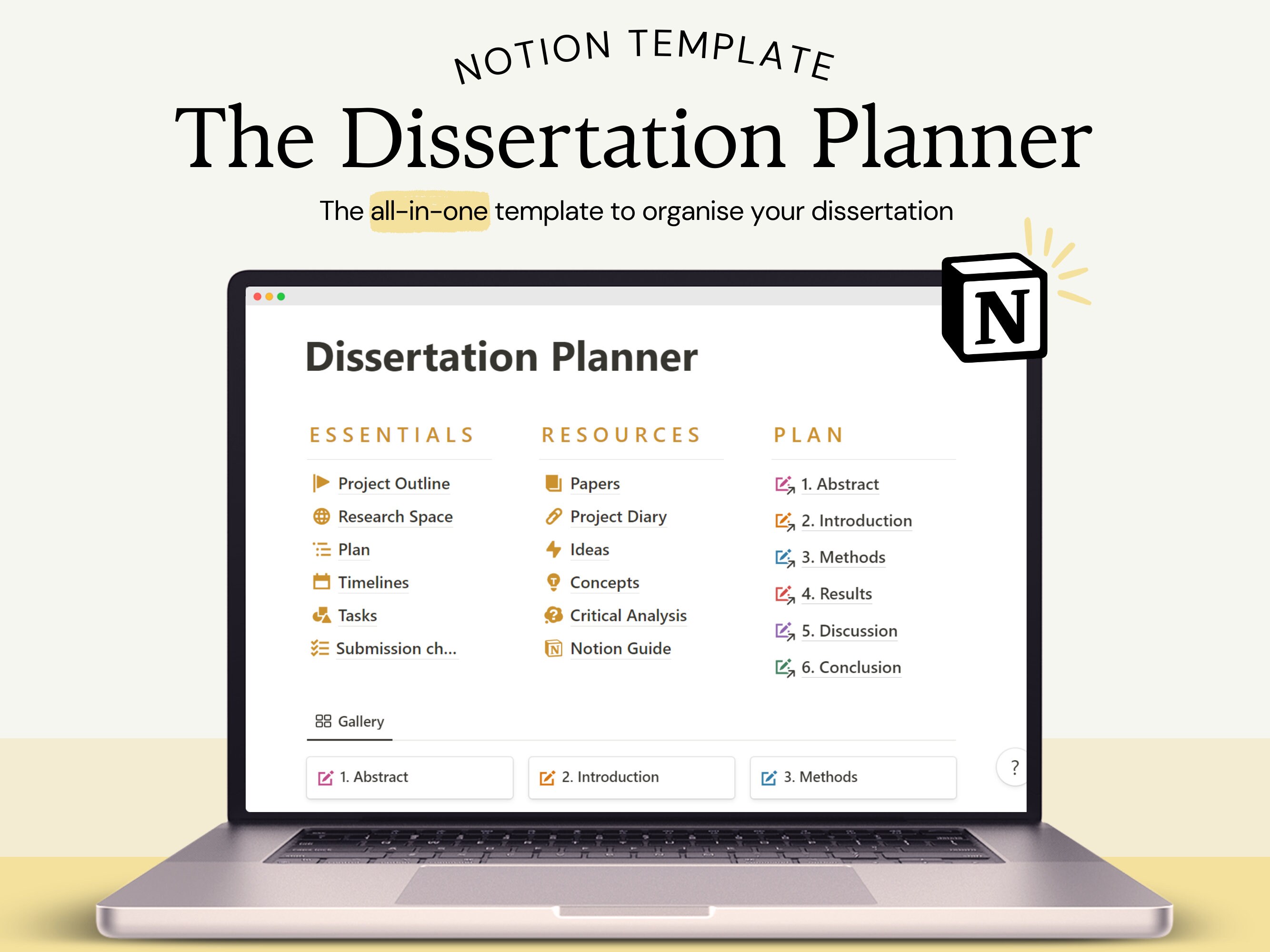 Dissertation Planner Notion Template Thesis Planner, Research Organiser ...