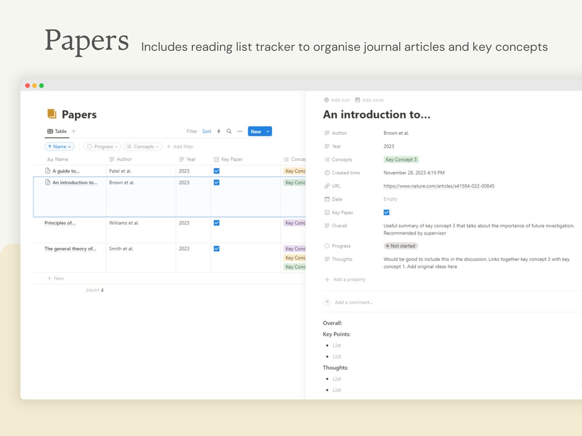 Dissertation Planner Notion Template Thesis Planner, Research Organiser ...
