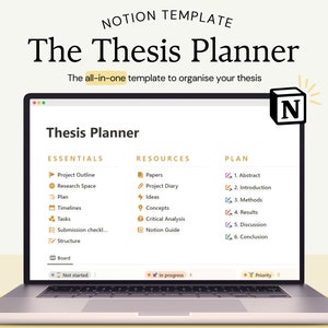 Thesis Planner Notion Template Dissertation Planner, Research Organiser ...
