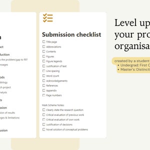 Research Project Planner Notion Template Dissertation - Etsy