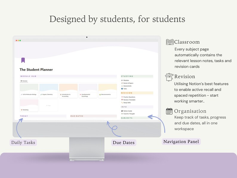 Student Planner Notion Template // Uni Study Organiser Productivity ...