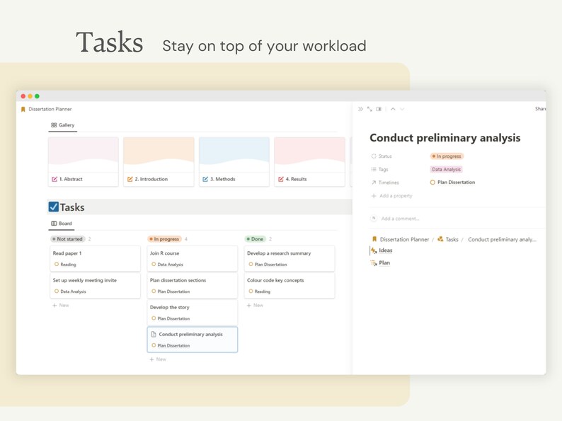 Dissertation Planner Notion Template Thesis Planner, Research Organiser ...