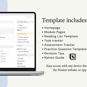 University Student Notion Template Academic Planner, Uni Organiser, Productivity Tool, Digital ...