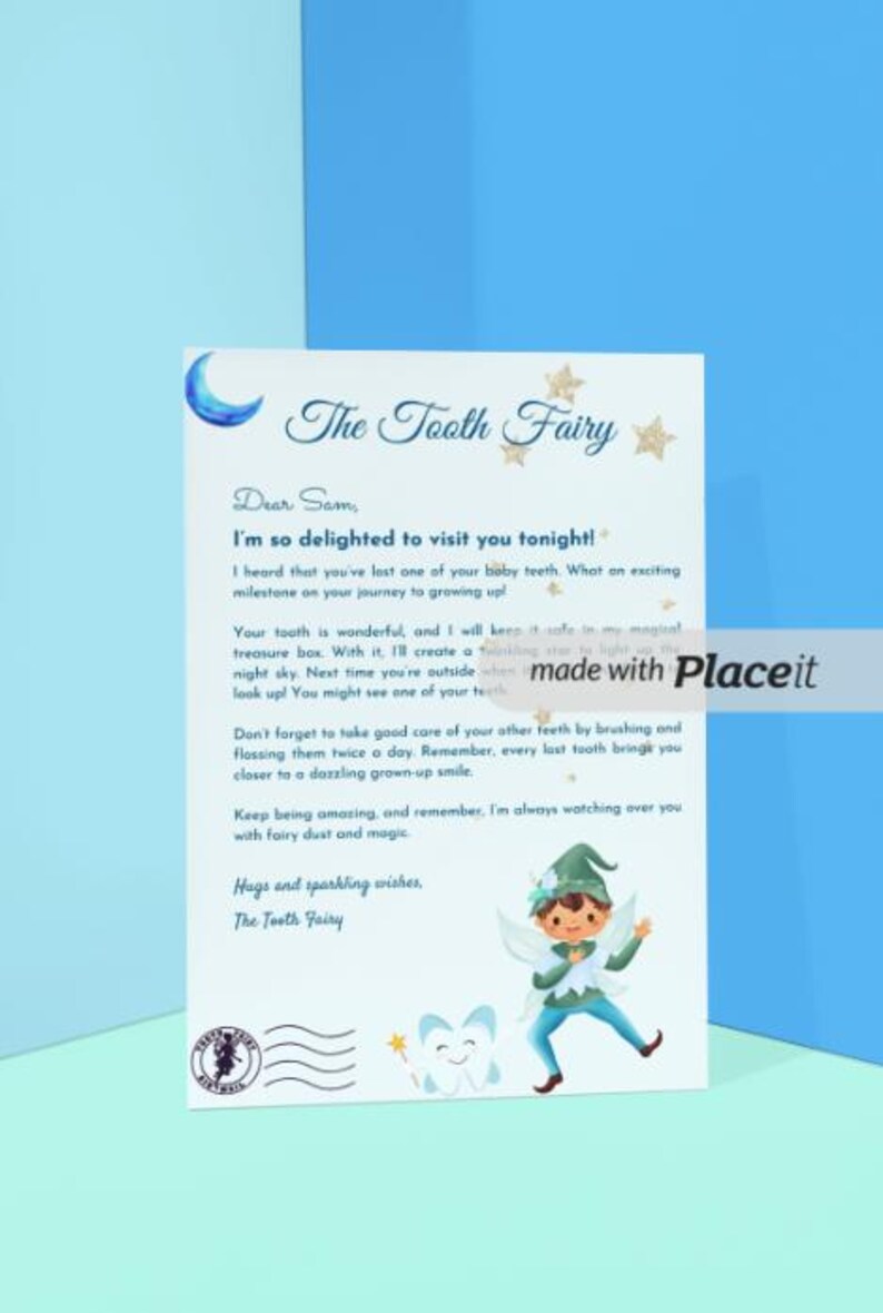 Personalized Tooth Fairy Letter: Pink or Blue Keepsake Note (PDF & JPEG ...