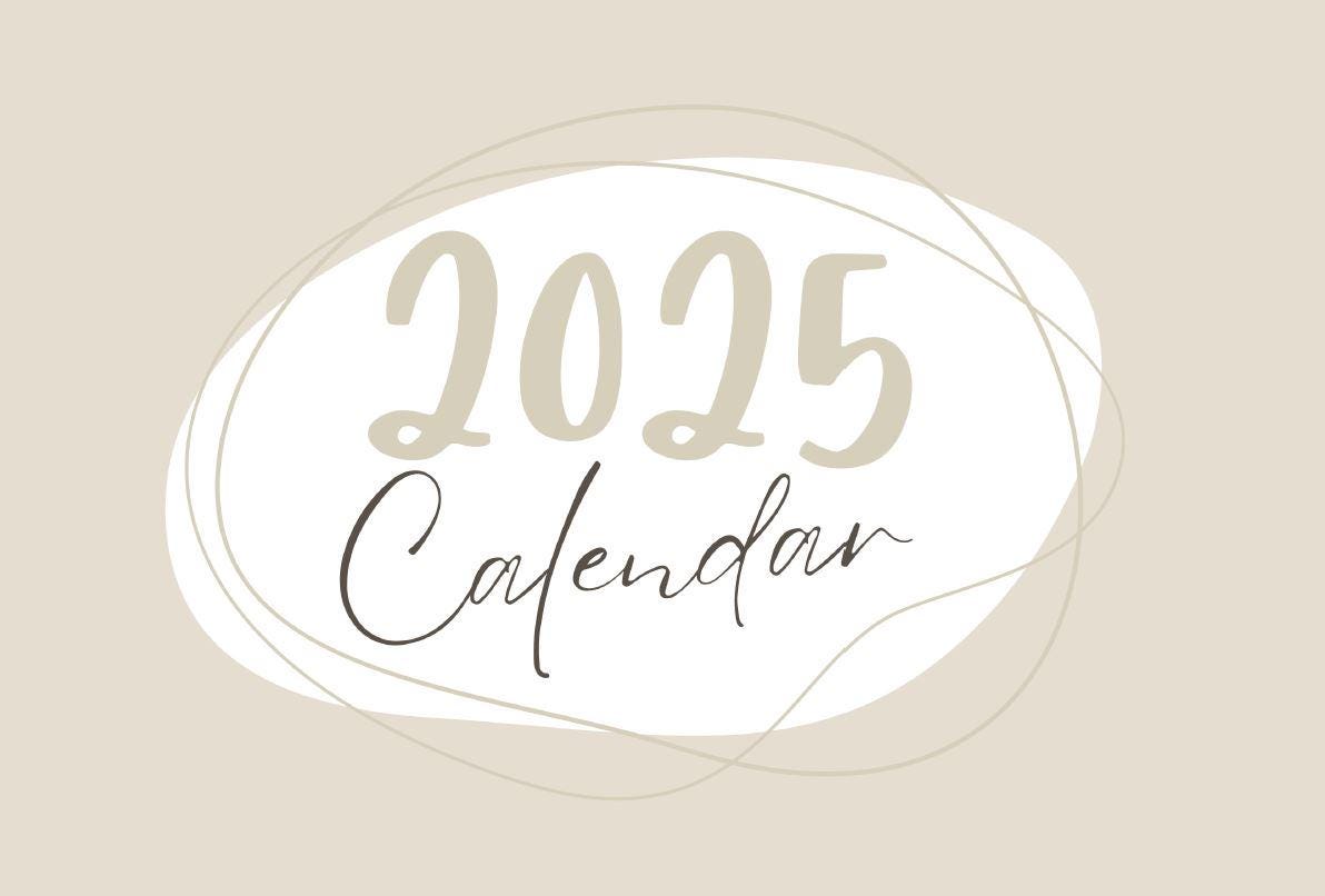Creamy Minimalist 2025 Wall Calendar - Download and Print! - Etsy
