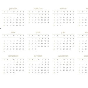 Creamy Minimalist 2025 Wall Calendar - Download and Print! - Etsy