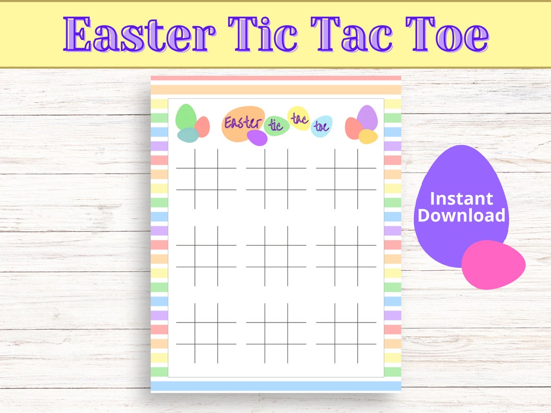 Tic Tac Toe Game for Classroom Activity Easter Tic Tac Toe - Etsy