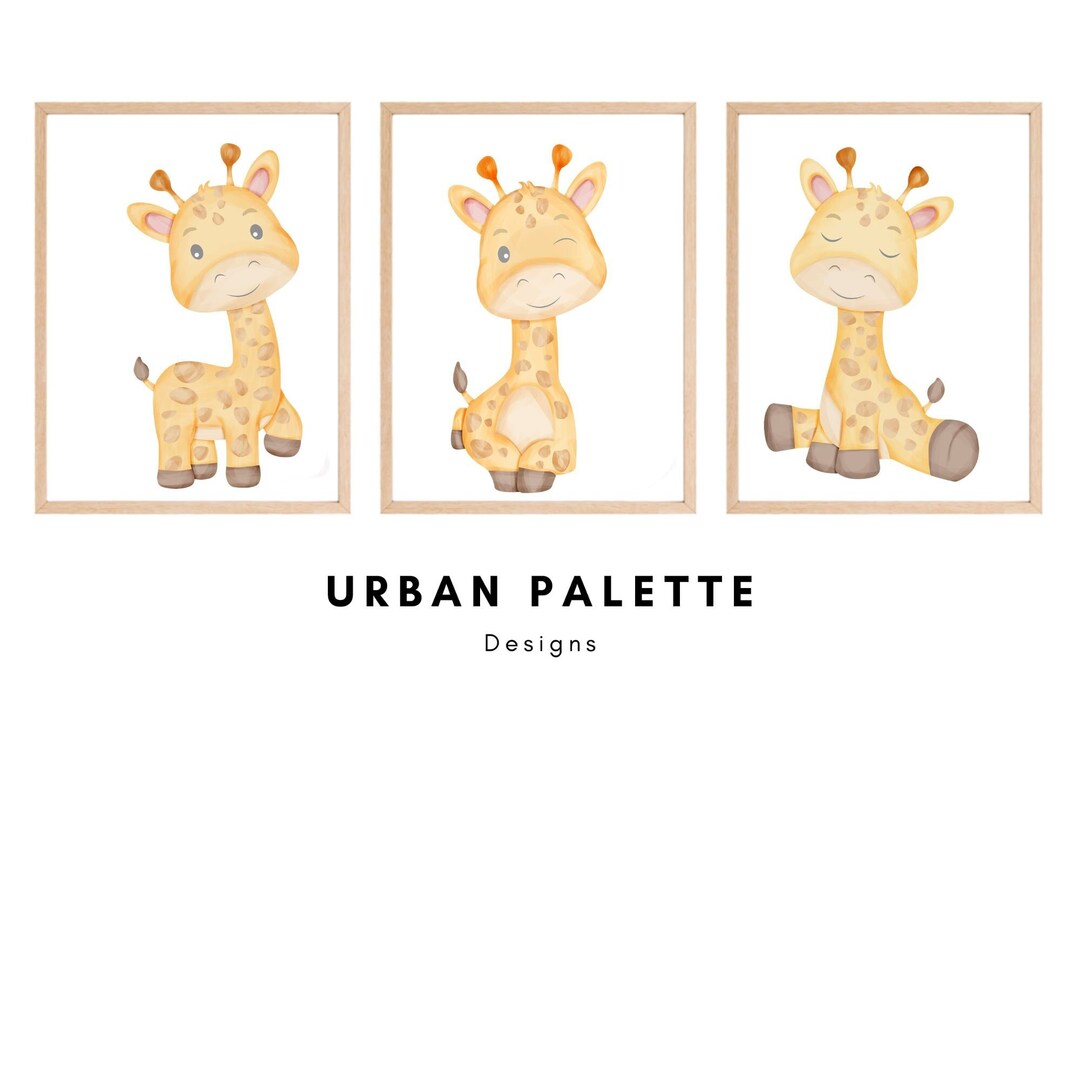 Printable Wall Art, Baby Giraffes, Three Different Nursery Prints, Baby ...