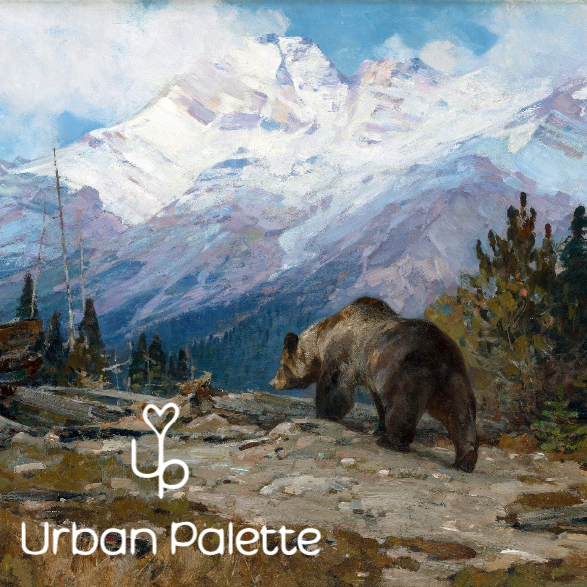 Printable Wilderness Landscape Scenery With Mountains, Trees, and a ...