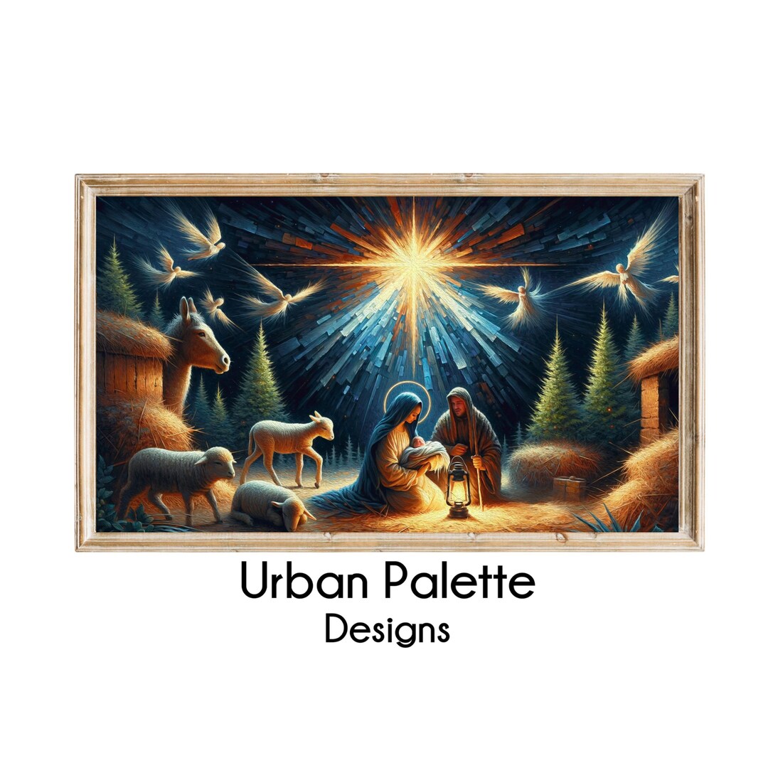Christmas Nativity Scene, Samsung Frame TV Art, Christmas Art ...