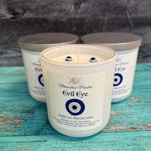 Evil Eye Candle With Evil Eye Talisman Beads 12oz Protection Candle - Etsy