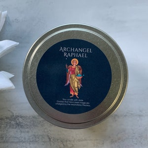 Archangel Raphael Healing Candle With Jade Crystals - Etsy