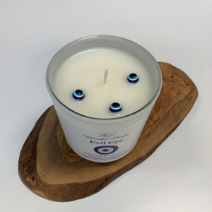Evil Eye Candle With Evil Eye Talisman Beads 12oz Protection Candle - Etsy