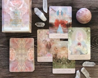 CARD DECK Oracle of the Roses Deck and Guidebook Set 44 Cards & 108 ...