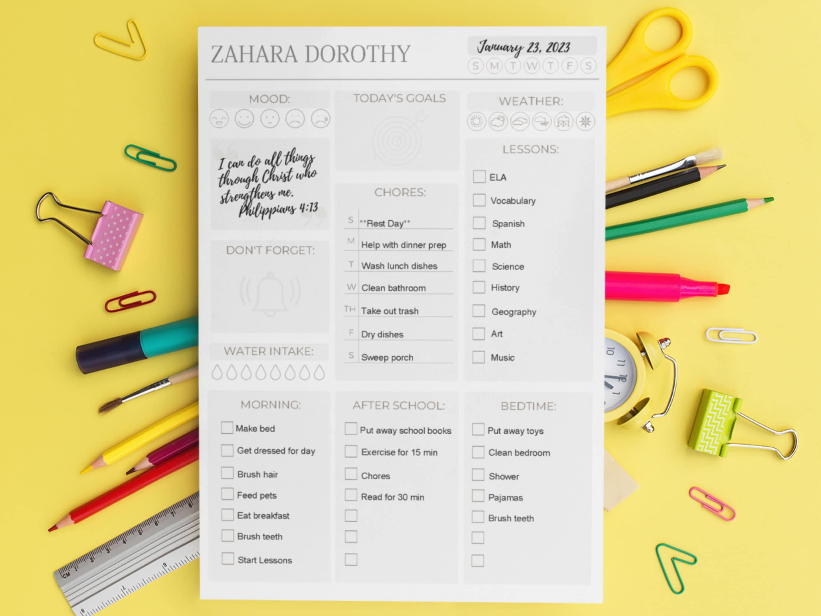 Homeschool Daily Lesson Tracker and Chores Chart - Etsy