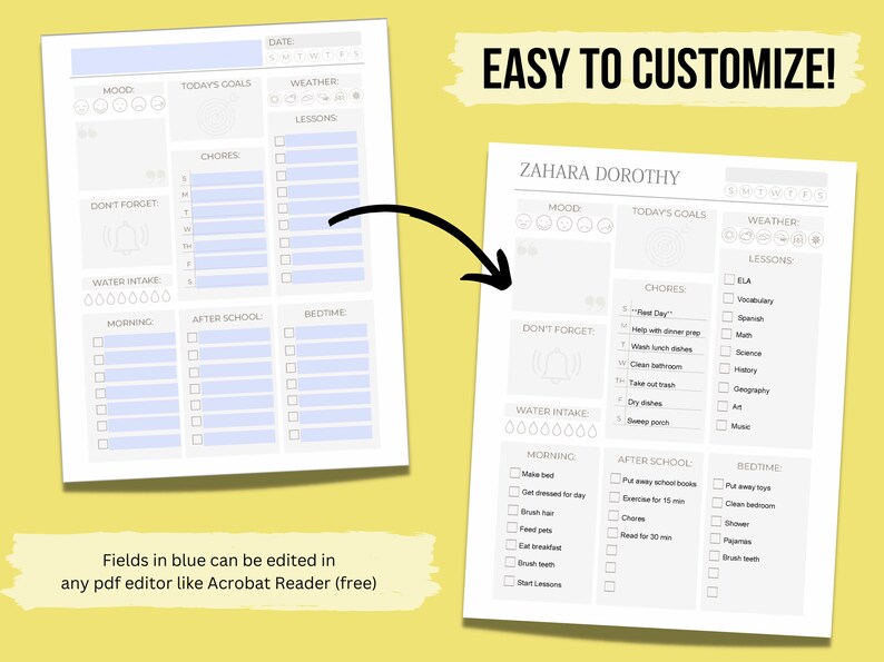 Homeschool Daily Lesson Tracker and Chores Chart - Etsy