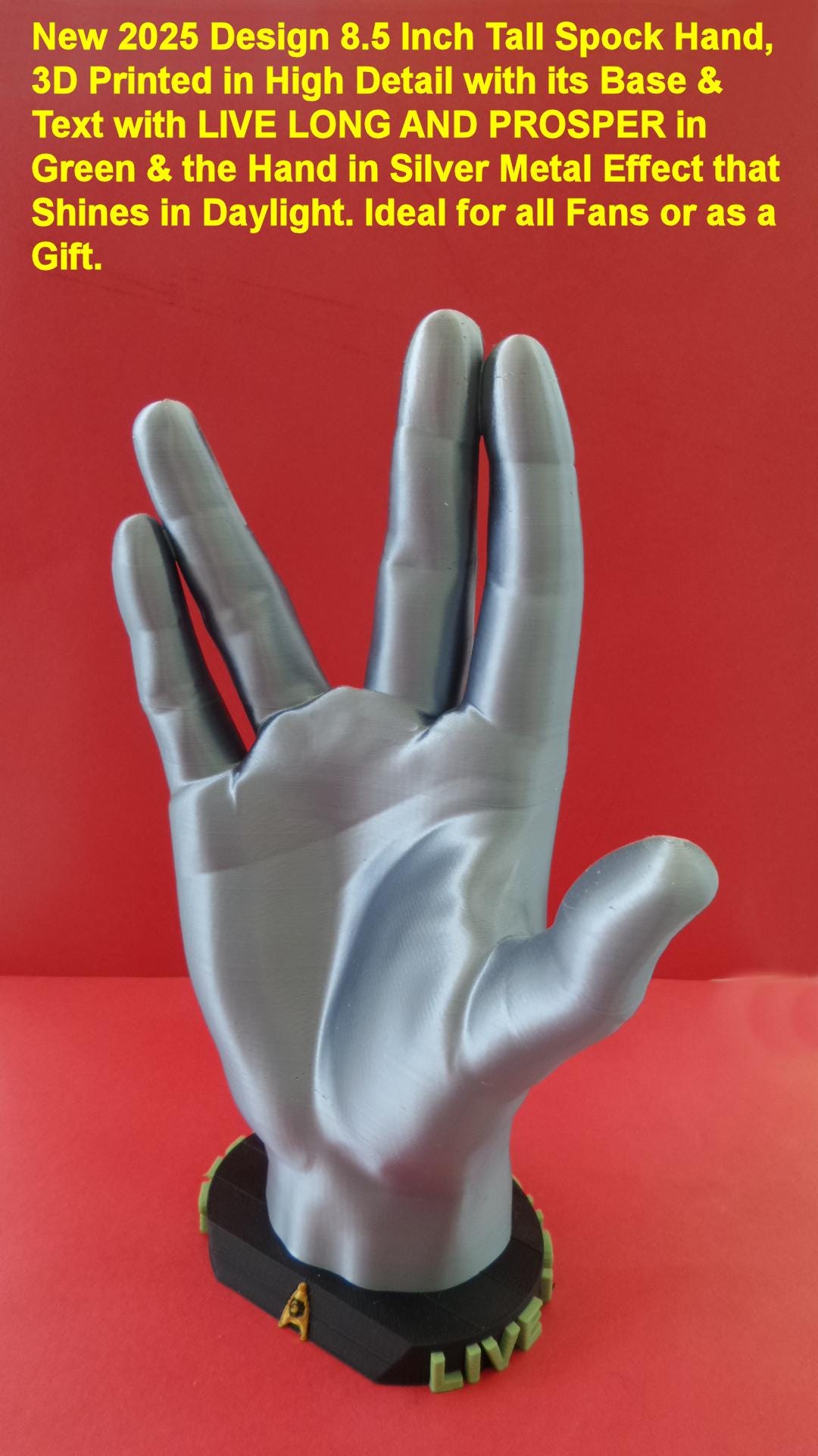 Sculpture, Vulcan Hand, 3D Printed in High Detail & With a Smooth ...
