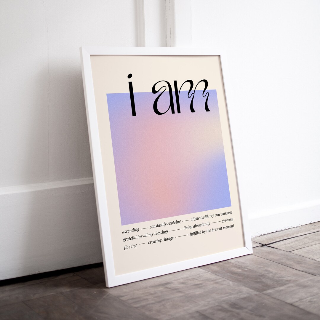 I Am Affirmations Poster, Pastel Aura Art Print (digital Download) - Etsy