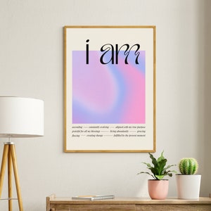 Affirmation Poster Pastel Aesthetic Art Print Positive Affirmation Wall ...