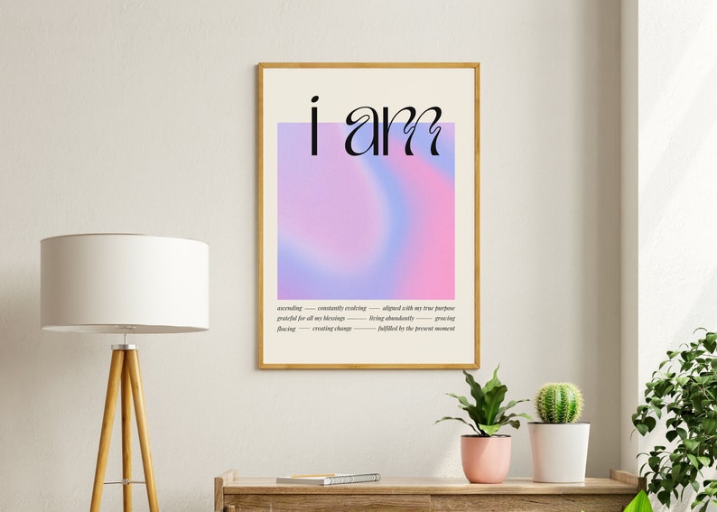 Affirmation Poster Pastel Aesthetic Art Print Positive Affirmation Wall ...