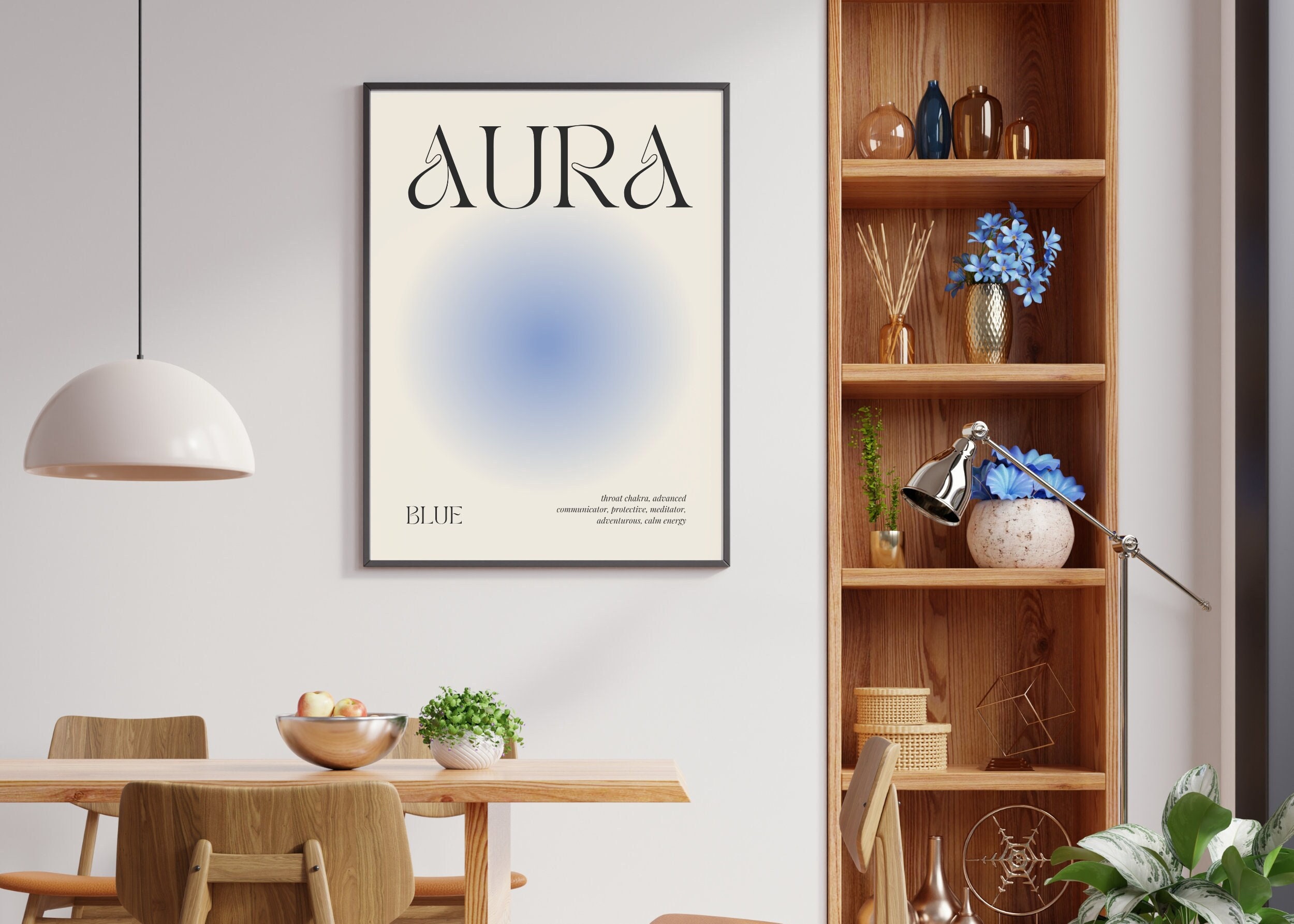 Aura Poster Angel Aura Wall Art Spiritual Poster Pastel Blue Art ...