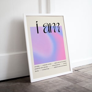 Affirmation Poster Pastel Aesthetic Art Print Positive Affirmation Wall ...