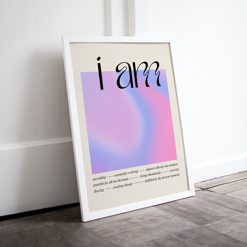 Affirmation Poster Pastel Aesthetic Art Print Positive Affirmation Wall ...