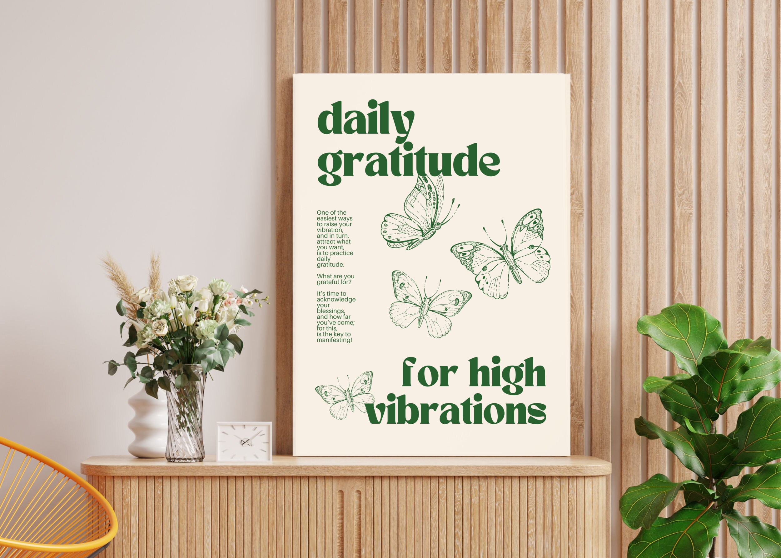 Gratitude Affirmation Poster Green Wall Art Spiritual Art - Etsy