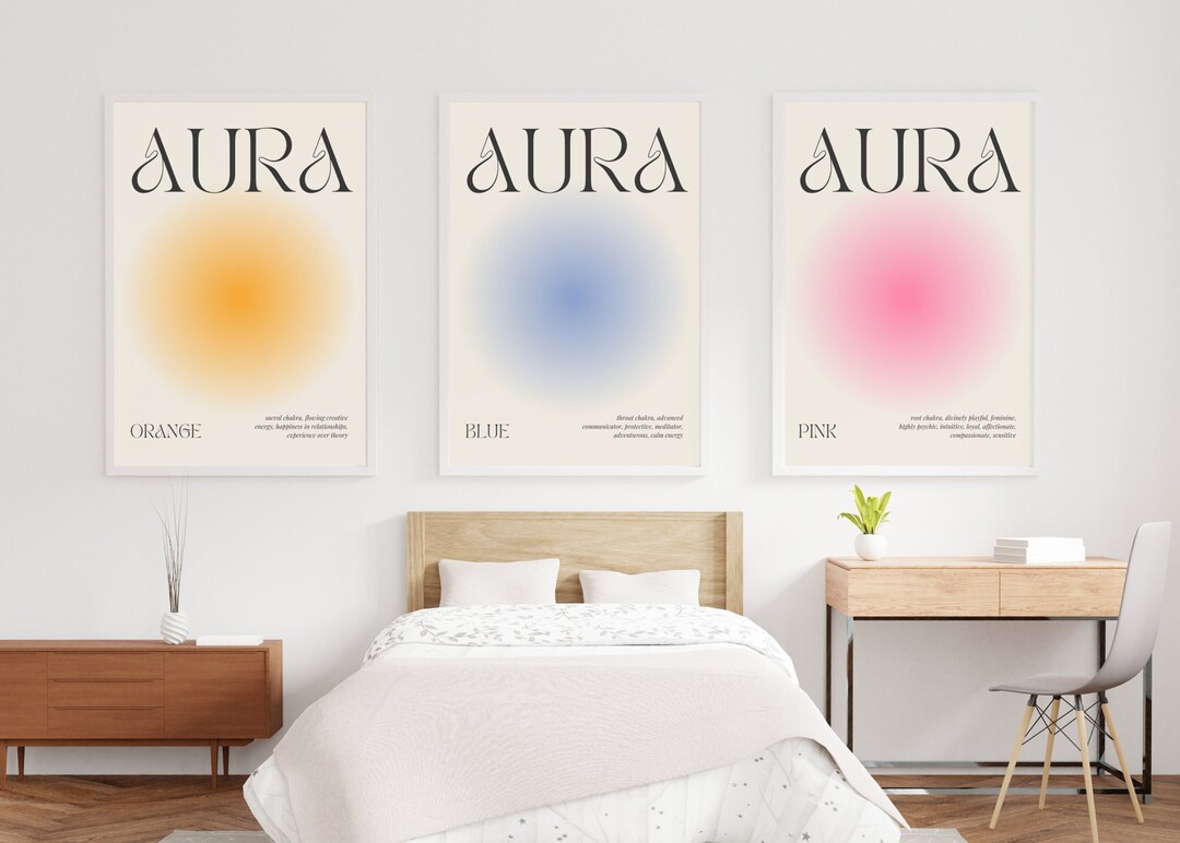 Aura Poster Set of 3 Angel Aura Art Pastel Aura Art Print Affirmation ...