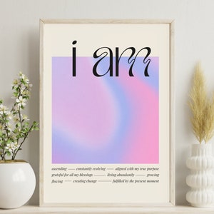 Affirmation Poster Pastel Aesthetic Art Print Positive Affirmation Wall ...