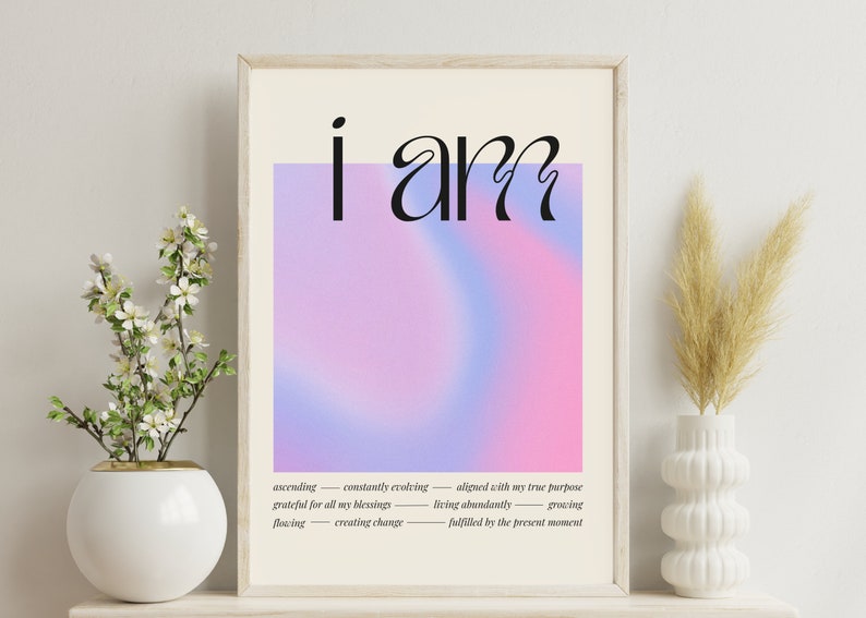Affirmation Poster Pastel Aesthetic Art Print Positive Affirmation Wall ...