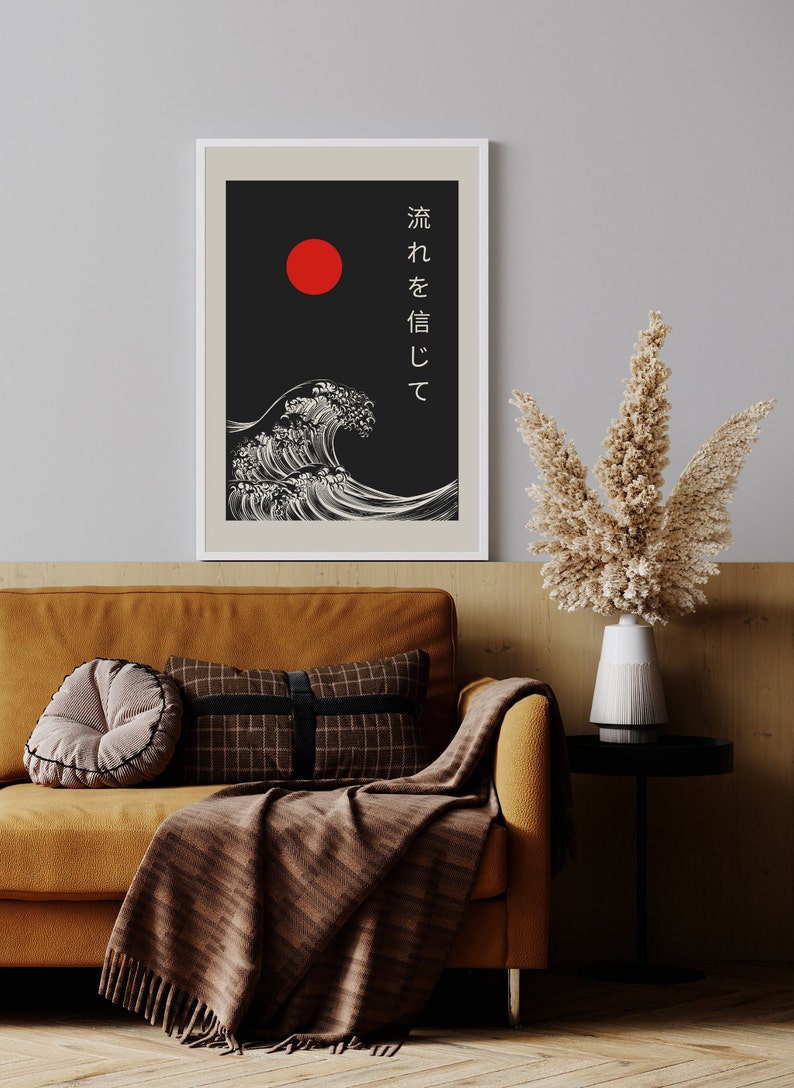 Wall Art for Men Minimalist Waves Black and White Wall Art for Men ...