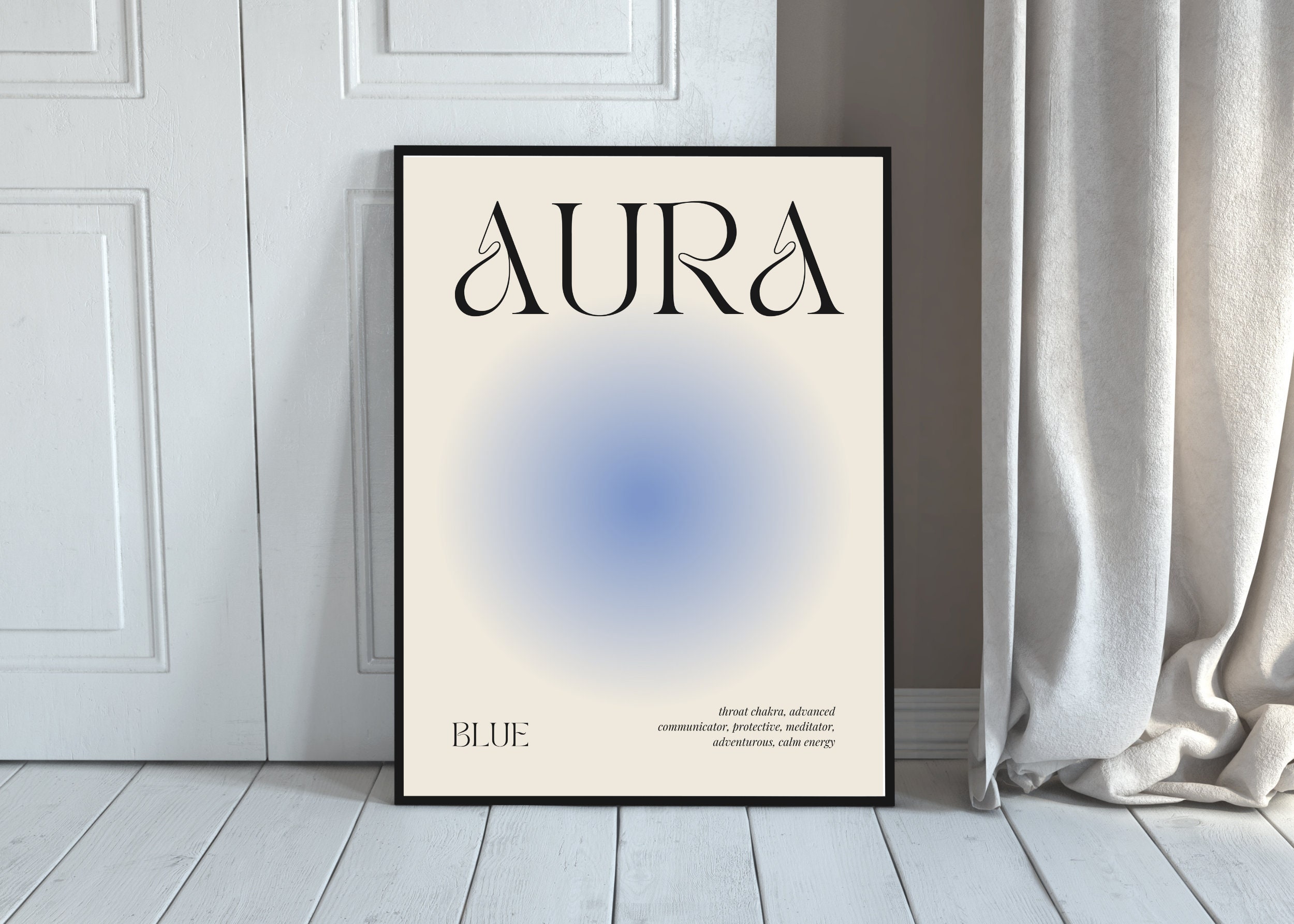 Aura Poster Angel Aura Wall Art Spiritual Poster Pastel Blue Art ...