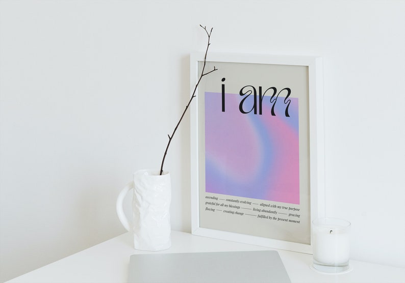 Affirmation Poster Pastel Aesthetic Art Print Positive Affirmation Wall ...