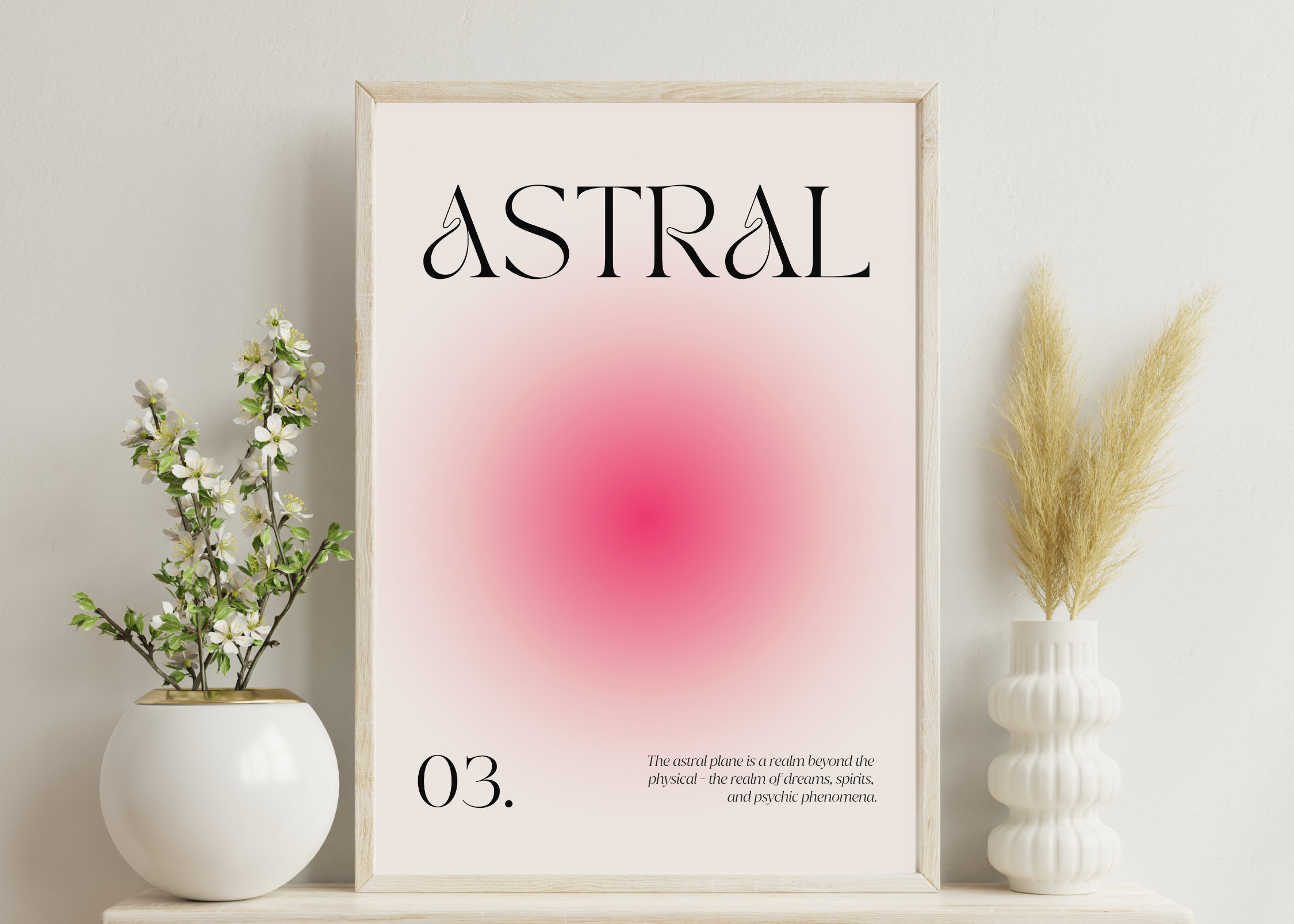 Aura Poster Angel Aura Art Print Pink Aura Wall Art Spiritual Wall Art ...