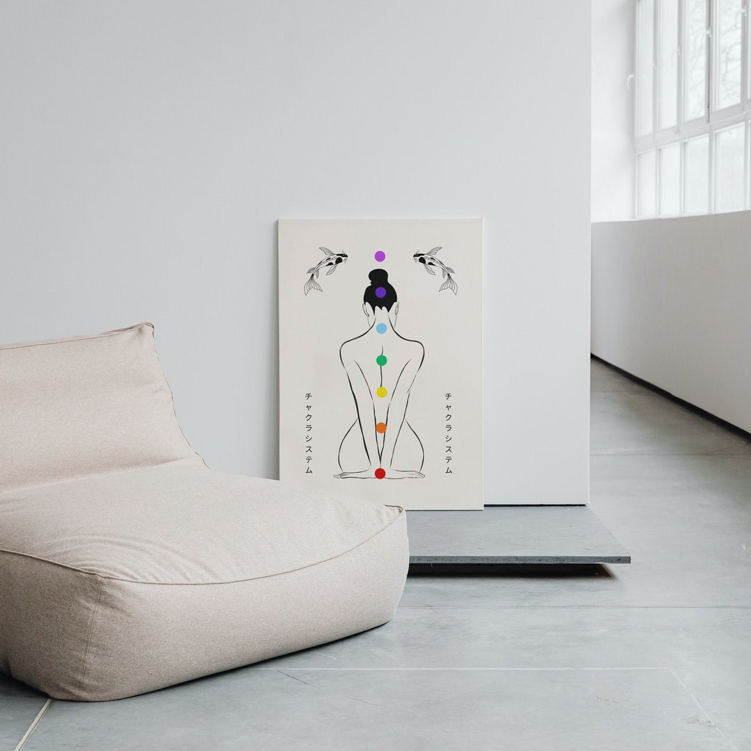 Chakra Poster Spiritual Art Print Japanese Vintage Wall Art Neutral Art ...