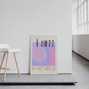 Affirmation Poster Pastel Aesthetic Art Print Positive Affirmation Wall ...