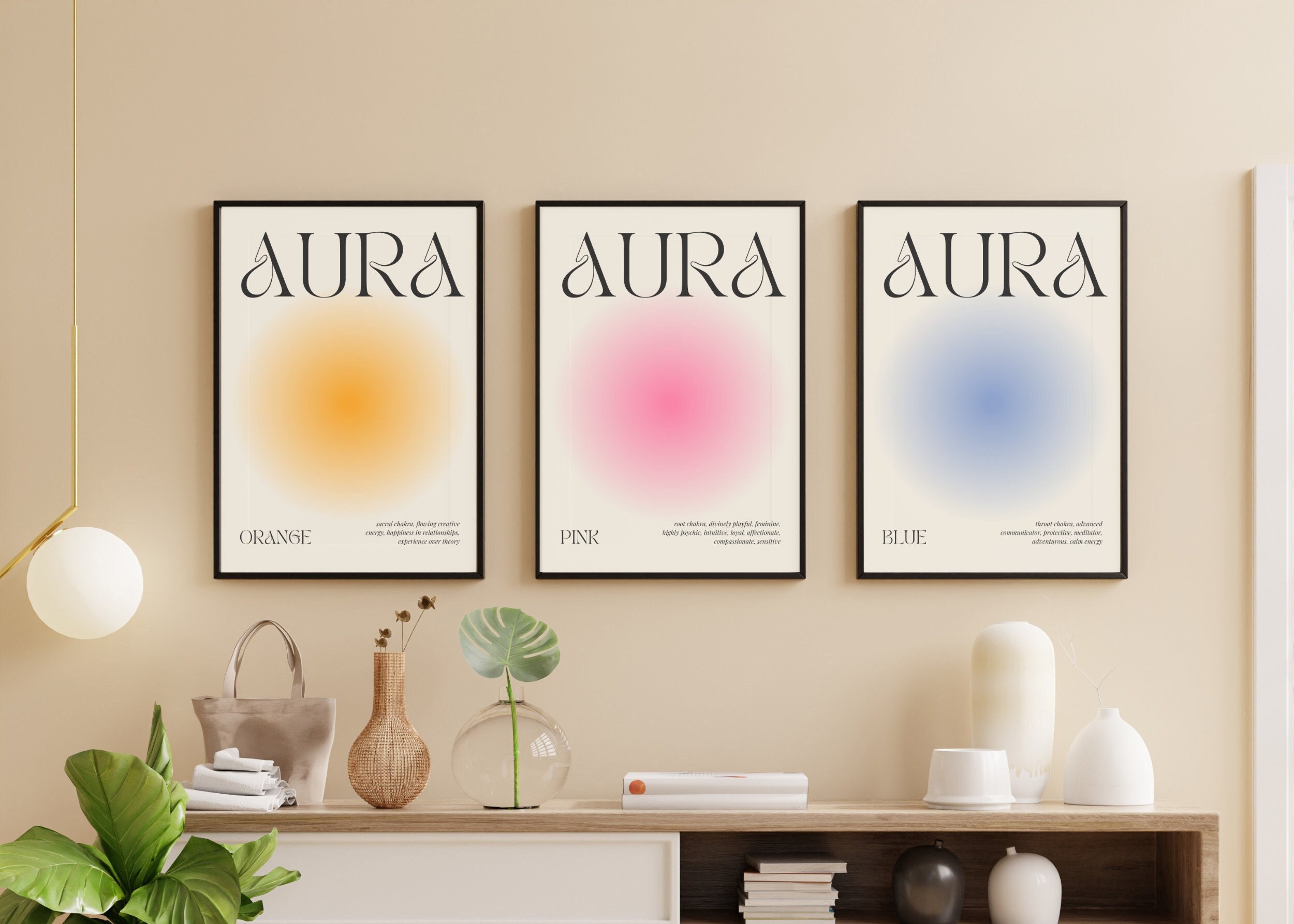 Aura Poster Set of 3 Aura Art Colourful Aura Art Print Affirmation ...