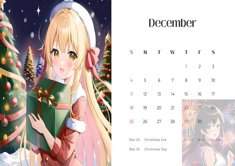 Printable Anime Calendar 2023 - Etsy