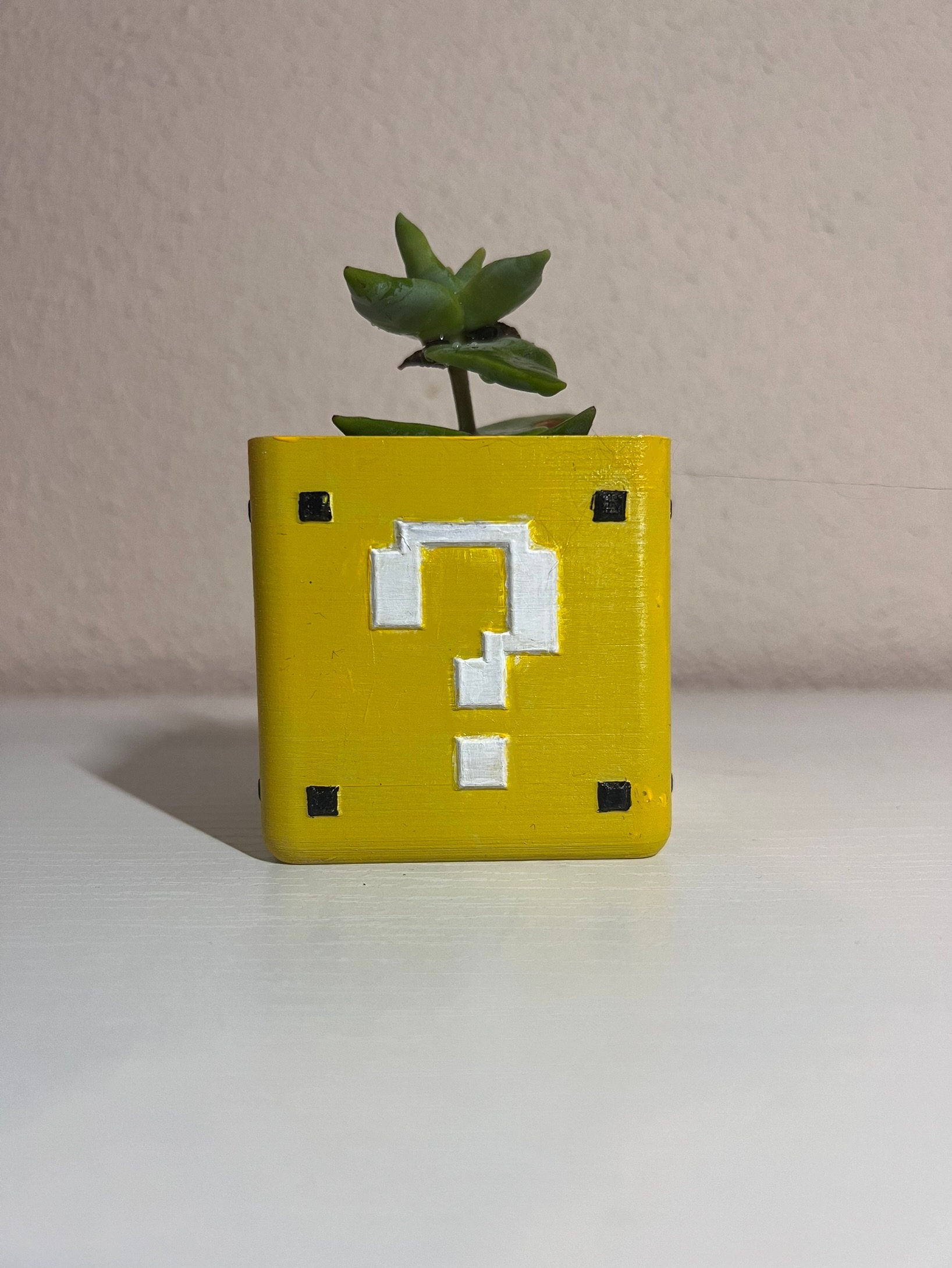 Planter Super Mario Bros Interrogation Block Handmade Cactus - Etsy