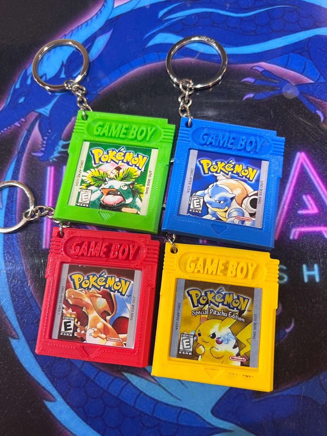 Pokemon Gameboy Keychains Edition Red Green Blue Yellow Silver Gold ...
